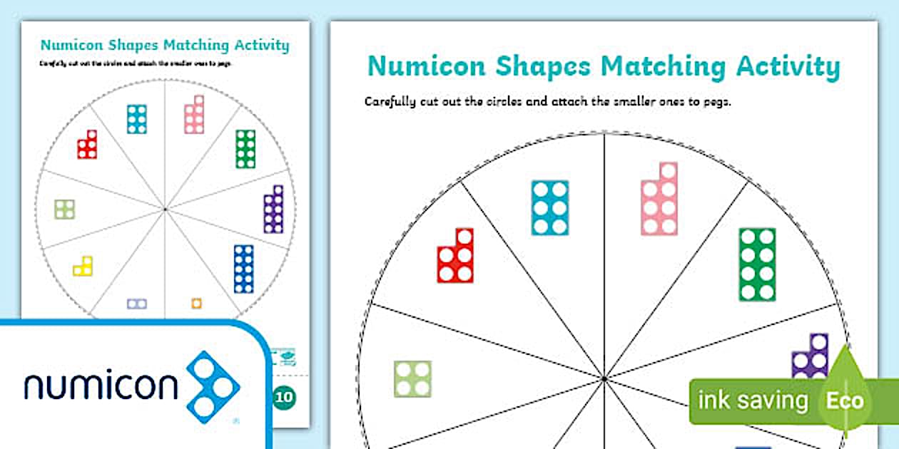 Number Shapes Matching Pegs Activity - EYFS KS1 Maths